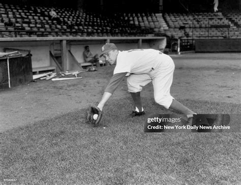Pee Wee Reese Of The Brooklyn Dodgers During Practice At Ebbets Field