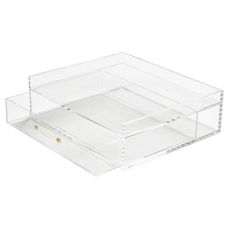 Clear Acrylic Stackable Side Loading Letter Tray Storage Drawer 12 5