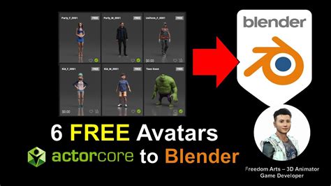 Get 6 Free Actorcore Avatars To Blender Full Tutorial Youtube