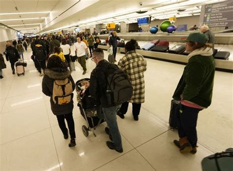 Travelers Queue Baggage Claim Wait Pass Editorial Stock Photo Stock