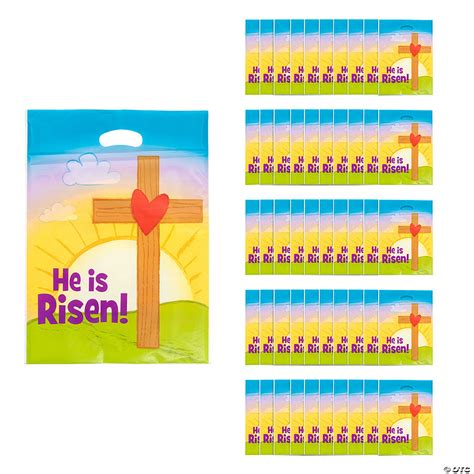 Colorful Large Religious Easter Plastic Goody Bags 150 Pc Oriental