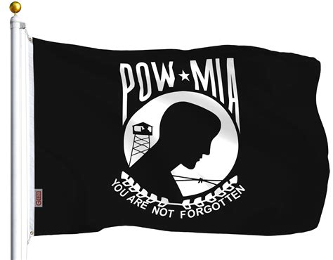 G128 Pow Mia Black Flag You Are Not Forgotten Prisoner Of War 3x5ft