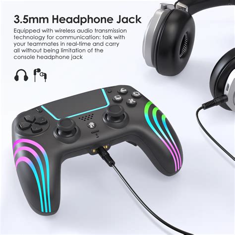 Rgb Led Wireless Controller For Ps4 Pc 6colors Game Controller