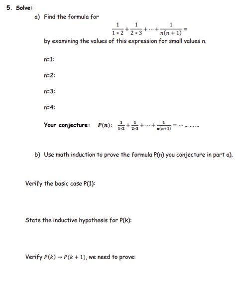 Solved Solve A Find The Formula For N N Chegg Com