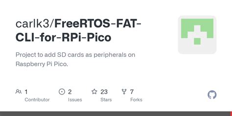Github Carlk3freertos Fat Cli For Rpi Pico Project To Add Sd Cards As Peripherals On