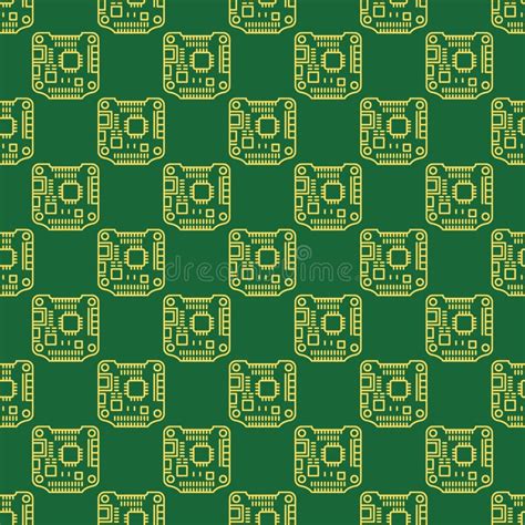 Fpv Drone Flight Controller Vector Concept Outline Seamless Pattern Stock Illustration