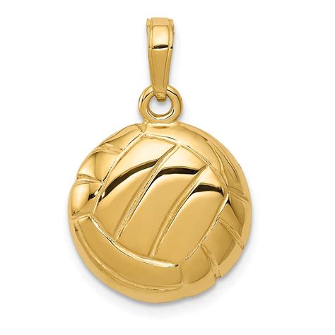 14k Polished Domed Open Backed Volleyball Pendant Walmart Business