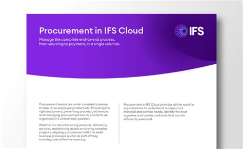 Procurement In Ifs Cloud