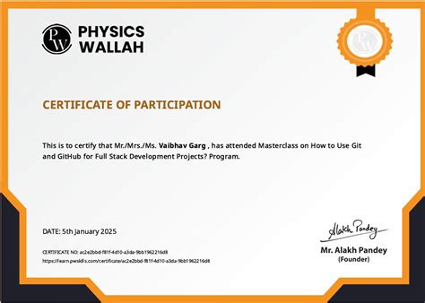 git github fullstackdevelopment physicswallah learningneverstops… vaibhav garg
