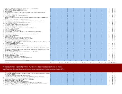 Requirements Management Implementation Toolkit Template Excel Xls