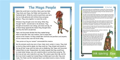 Mayan Creation Myth Short Story Teacher Made Twinkl