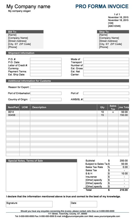 10 Sample Proforma Invoice Excel Template Excel Templates Porn Sex Picture
