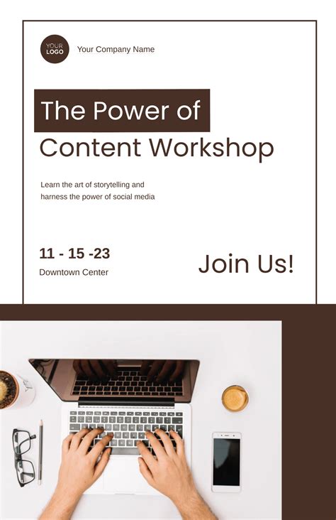Free Content Marketing Workshop Poster Template To Edit Online