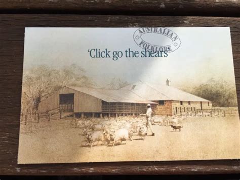 CARD WITH AUSTRALIAN Stamps 1980s Click Go The Shears 3 69 PicClick UK