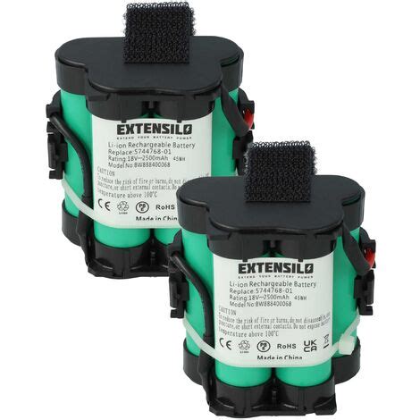 EXTENSILO 2x Batteria Compatibile Con Gardena R80 R70Li R40 R70 R50
