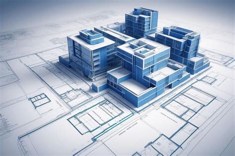 Modern Residential Blueprint Architecture And Technology Concept
