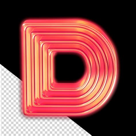 Symbole Lumineux Rouge Lettre D Psd Premium