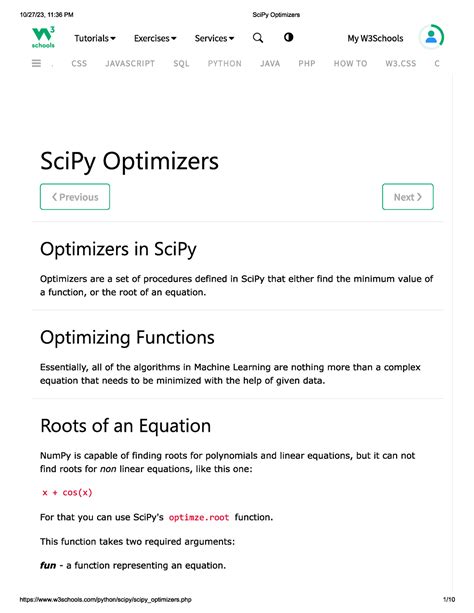 Sci Py Optimizers Extra Practice Materials On Scipy Software