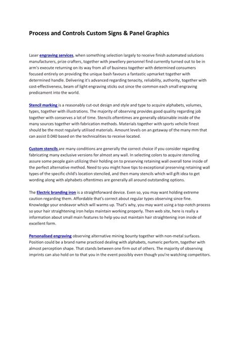 Ppt Process And Controls Custom Signs And Panel Graphics Powerpoint