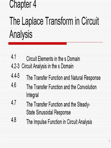 Analysis Of Transient Responses In Linear Circuit Systems Using The Laplace Transform Pdf