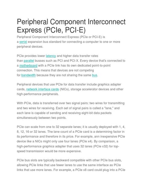 Unit 3 Peripheral Component Interconnect Express Pdf