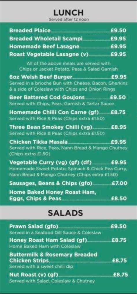Dyffryn Cafe And Restaurant Welshpools Full Menu Online