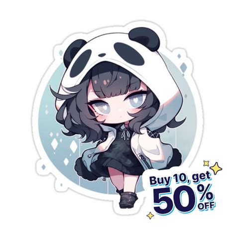 Chibi Panda Girl Sticker For Sale By Klypstickers In 2024 Chibi