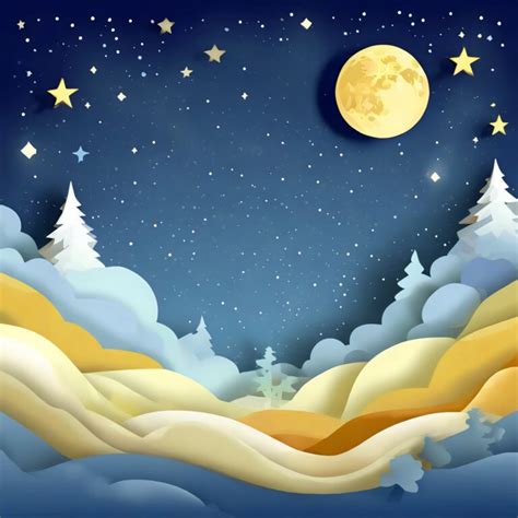 星と月の夜空の正方形背景｜フリー素材｜王様の素材屋さん