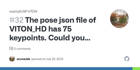 The Pose Json File Of Vitonhd Has 75 Keypoints Could You Please Let