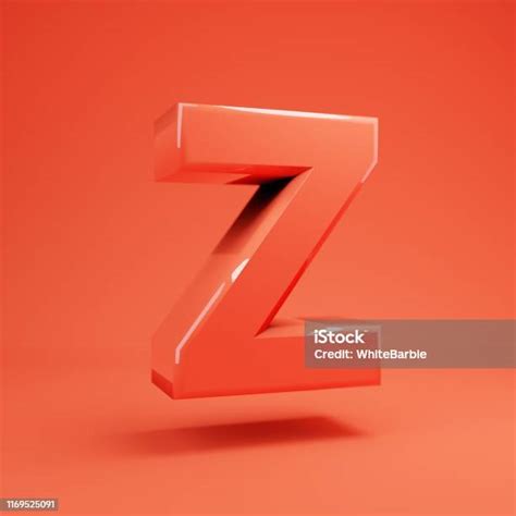 문자 Z 대문자 광택 반사와 그림자와 살아있는 산호 글꼴 0명에 대한 스톡 사진 및 기타 이미지 0명 3차원 형태 그림자