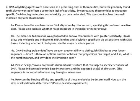 Solved 4 Dna Alkylating Agents Were Once Seen As A