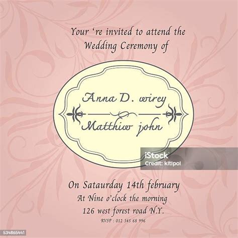Vintage Flourish Background Invitation Card Vector Illustration向量圖形及更多