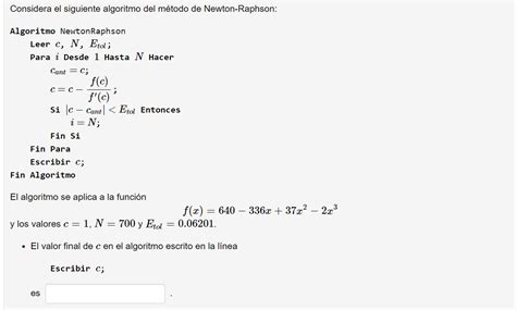 Solved Consider The Following Algorithm For The Chegg