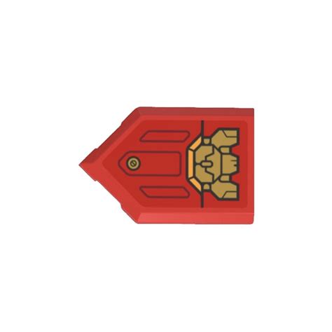 Lego Tile 2 X 3 Pentagonal With Gold Panel Detail Sticker 22385
