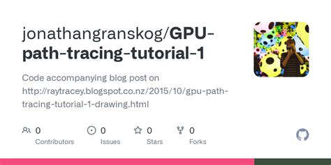 GitHub Jonathangranskog GPU Path Tracing Tutorial Code Accompanying Blog Post On