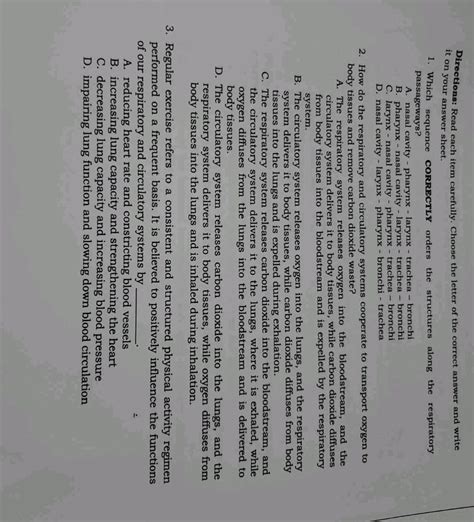 Directions Read Each Item Carefully Choose Studyx