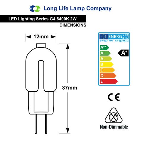 G4 LED 2W = 20W Capsule Light Bulb True Size Replacement For G4 Bulbs ...