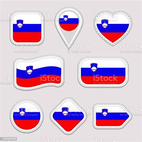 슬로베니아 플래그 집합 벡터 슬로베니아어 국기 스티커 컬렉션입니다 격리 된 아이콘입니다 전통적인 색상입니다 웹 스포츠 페이지 애국 여행 학교 지역 지도 제작 디자인 요소