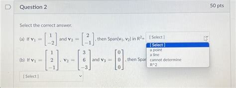 Solved Select The Correct Answer A If V And Chegg