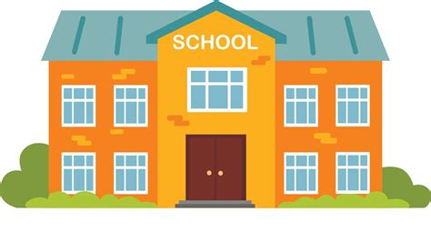School Building In Flat Style Modern School College Building Vector