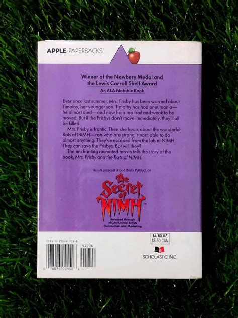 the secret of nihm aka mrs frisby and the rats of nimh by robert c o