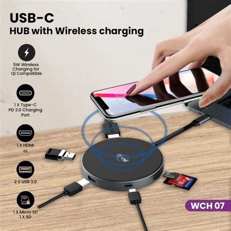 Buy EVM USB C Hub With 5W Wireless Charging Computech Store