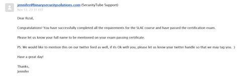 rizal muhammed on linkedin passed securitytube linux assembly expert slae x86 certification