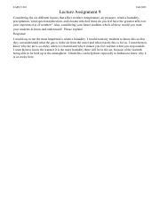 Lecture Assignment 9 Understanding Weather Pdf EAPS 31201 Fall 2023