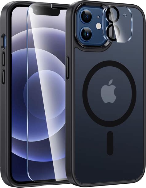 FNTCASE für iPhone 12 Hülle Matte Strukturierte Magnetische Slim