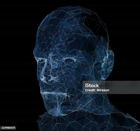 인공 지능의 의미를 상징하는 사상가와 연결된 라인 3d 일러스트레이션 개념에 대한 스톡 사진 및 기타 이미지 개념 과학