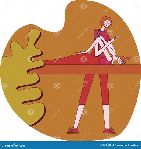 Sport Massage Technique Spa Design Concept Stock Vector