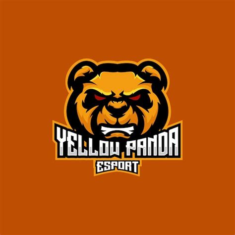 팬더 화난 로고 Esport 팀 디자인 게임 마스코트 프리미엄 벡터