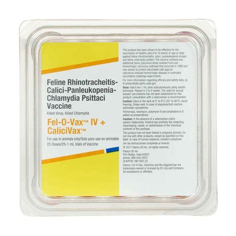 Med Vet International Elanco Fel O Vax Iv Calicivax Feline Vaccine