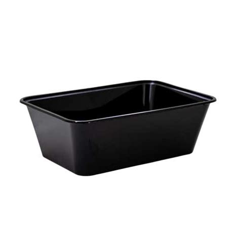 Rectangular Black Plastic Container 750ml Ozi Hygiene And Packaging